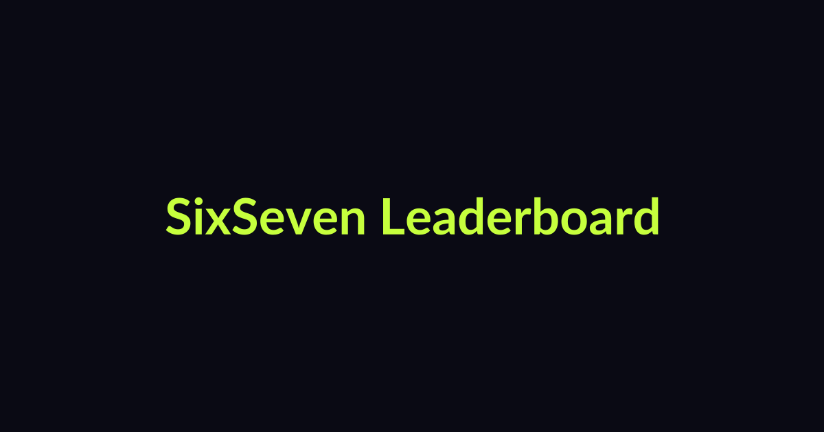 67 Speed Leaderboard — World Record & Top Scores (All time) · SixSeven